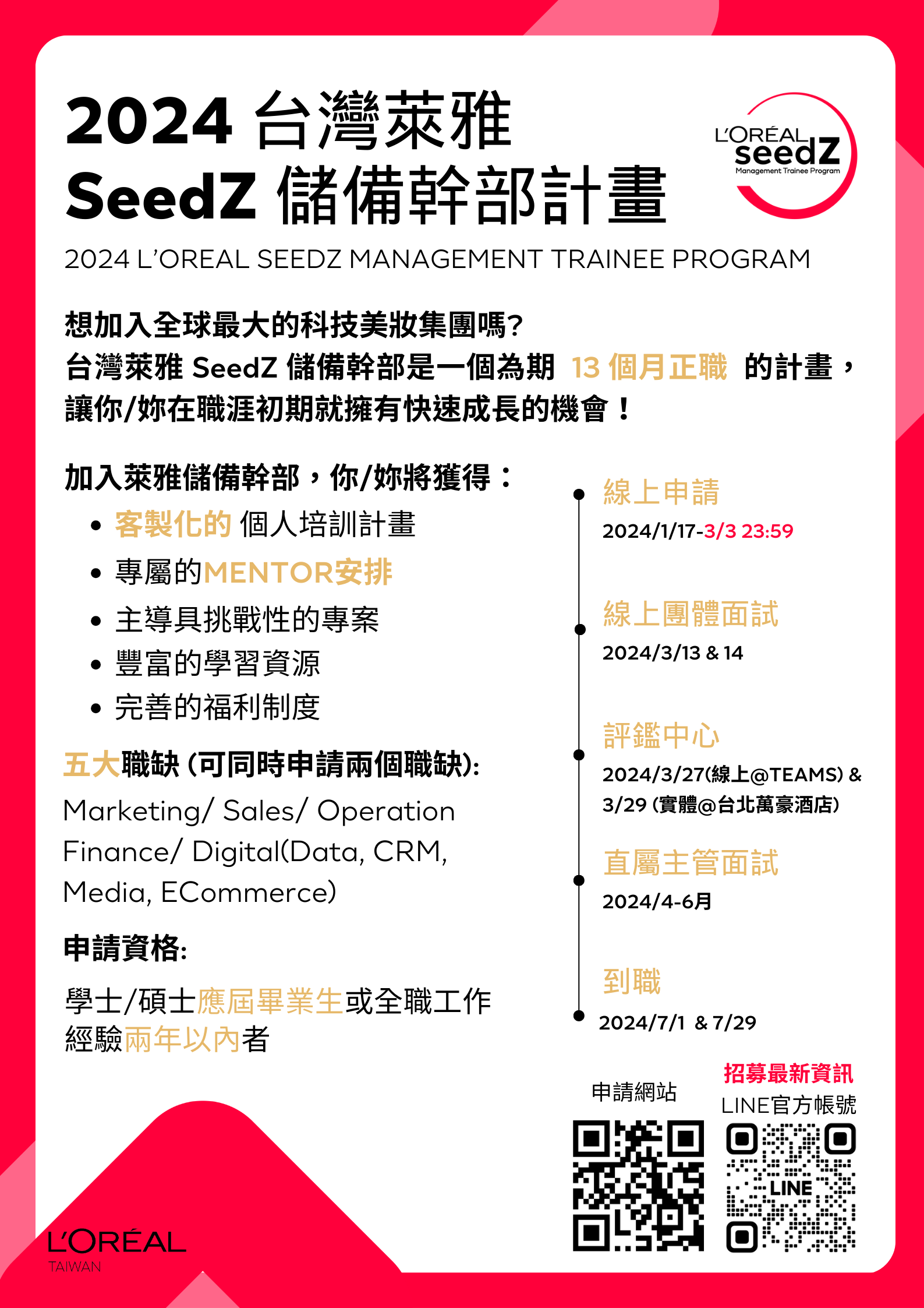 【徵才】L'Oréal Taiwan SeedZ Management Trainee Program - 國立中山大學管理學院 College of Management, NSYSU