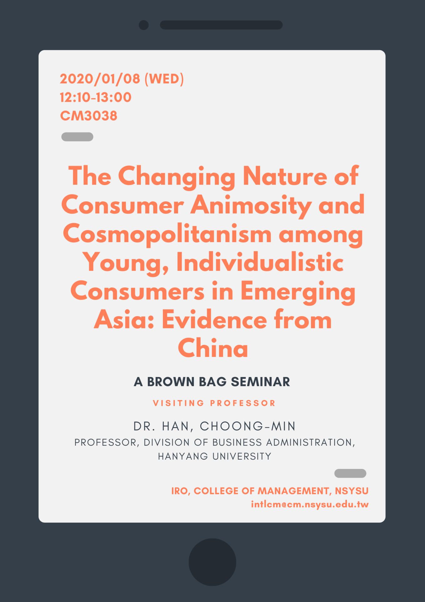 【Seminar】The Changing Nature of Consumer Animosity and Cosmopolitanism ...